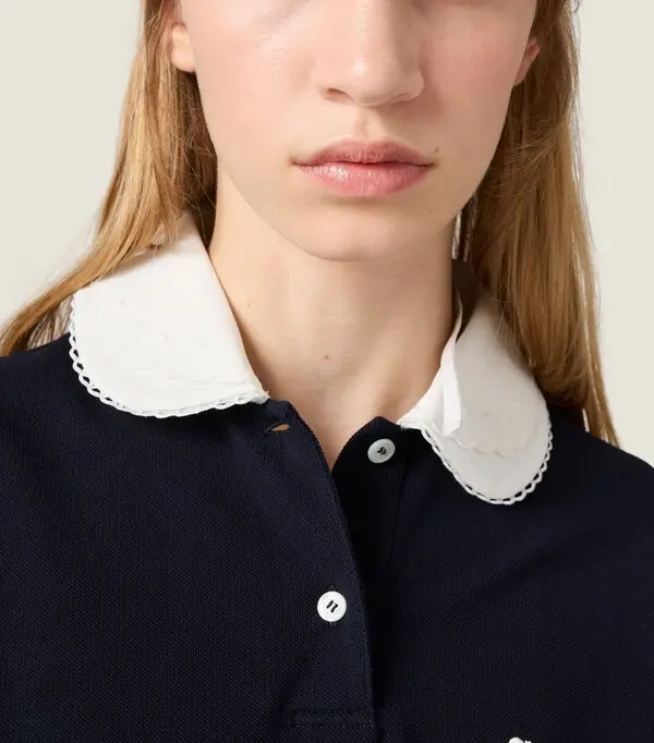 Miu Miu Cotton Embroidered Polo Shirt