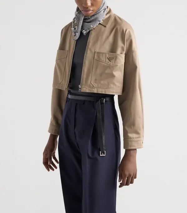 Prada Cotton Cropped Blouson Jacket