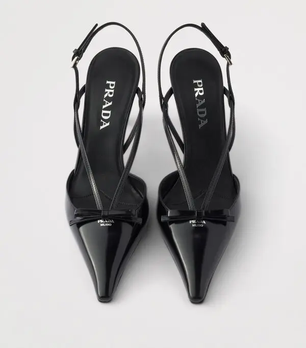 Prada Brushed Leather Slingback Pumps 75
