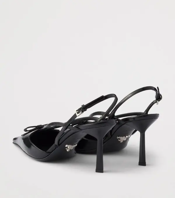 Prada Brushed Leather Slingback Pumps 75