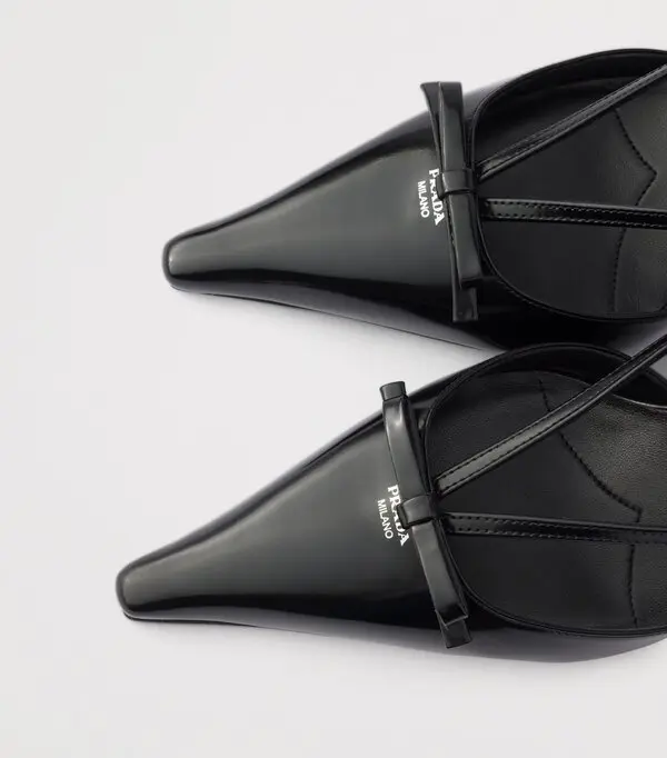 Prada Brushed Leather Slingback Pumps 75