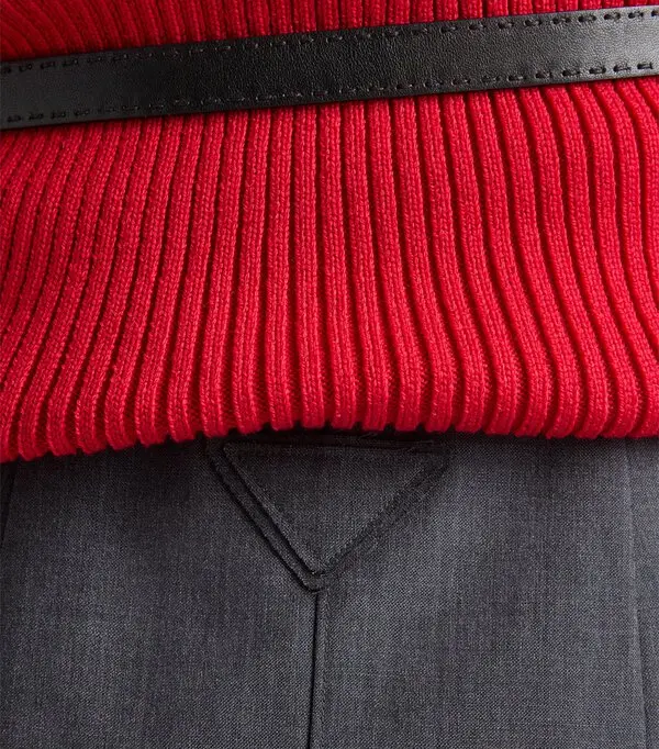 Prada Wool-mohair Layered Midi Skirt
