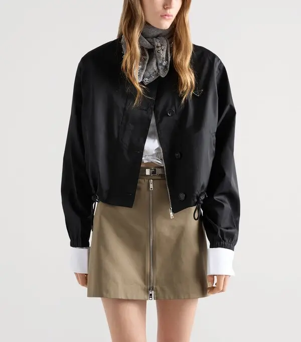 Prada Chino Zip-up Mini Skirt