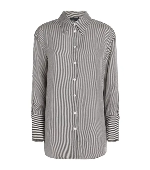 ANINE BING Oversized Stripe Bridget Shirt - Grey
