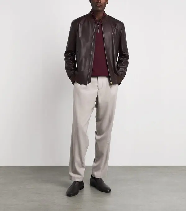 Canali Virgin Wool-cashmere Quarter-zip Sweater
