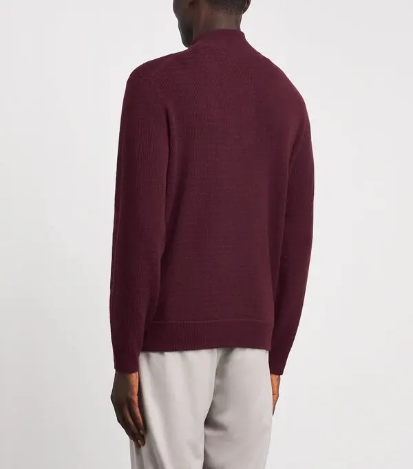 Canali Virgin Wool-cashmere Quarter-zip Sweater