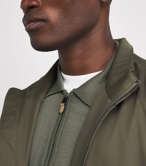 Canali Wool Quarter-zip Polo Sweater - Green