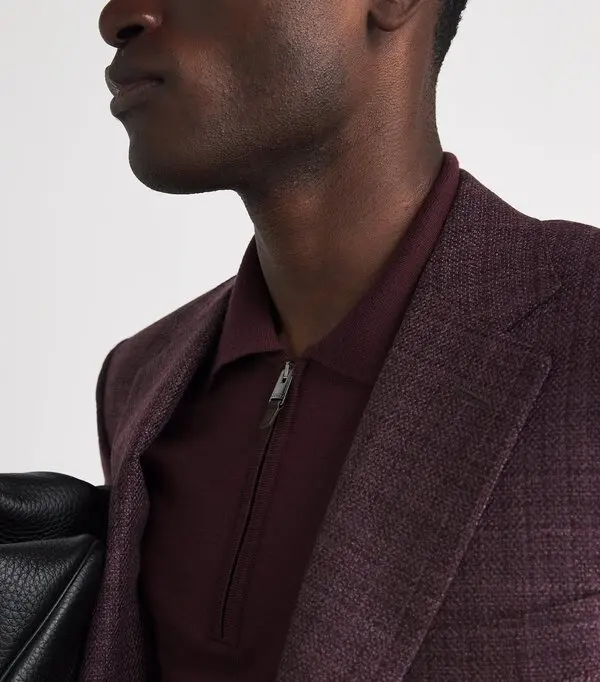 Canali Wool Quarter-zip Polo Sweater