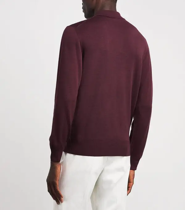 Canali Wool Quarter-zip Polo Sweater