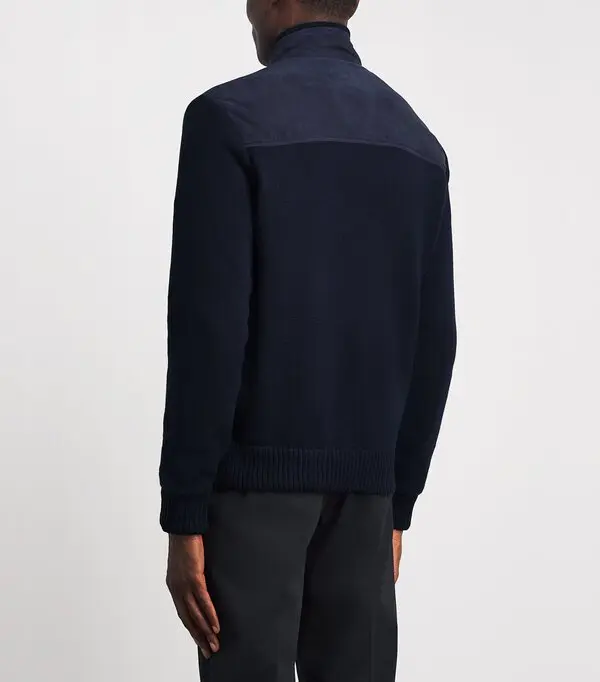 FIORONI CASHMERE Virgin Wool-suede Hybrid Jacket