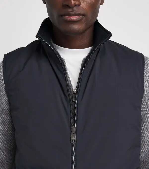 FIORONI CASHMERE Virgin Wool Down Reversible Gilet