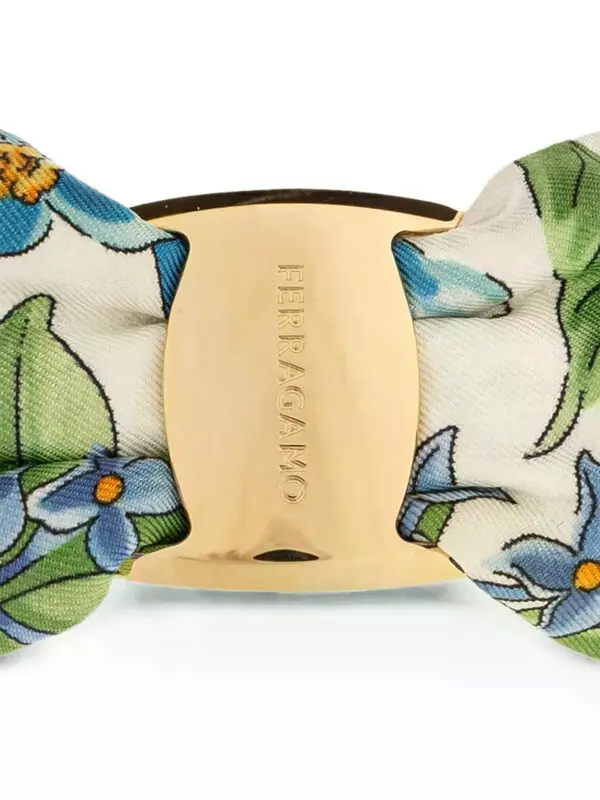 FERRAGAMO Spring-print Vara Bow Hair Clip