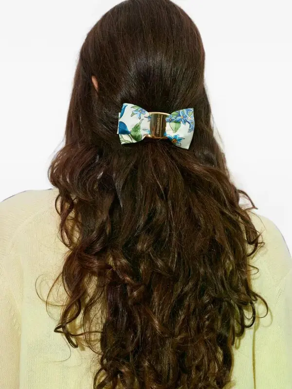 FERRAGAMO Spring-print Vara Bow Hair Clip