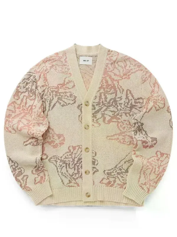 Nn07 Viggo Intarsia-knit Cardigan