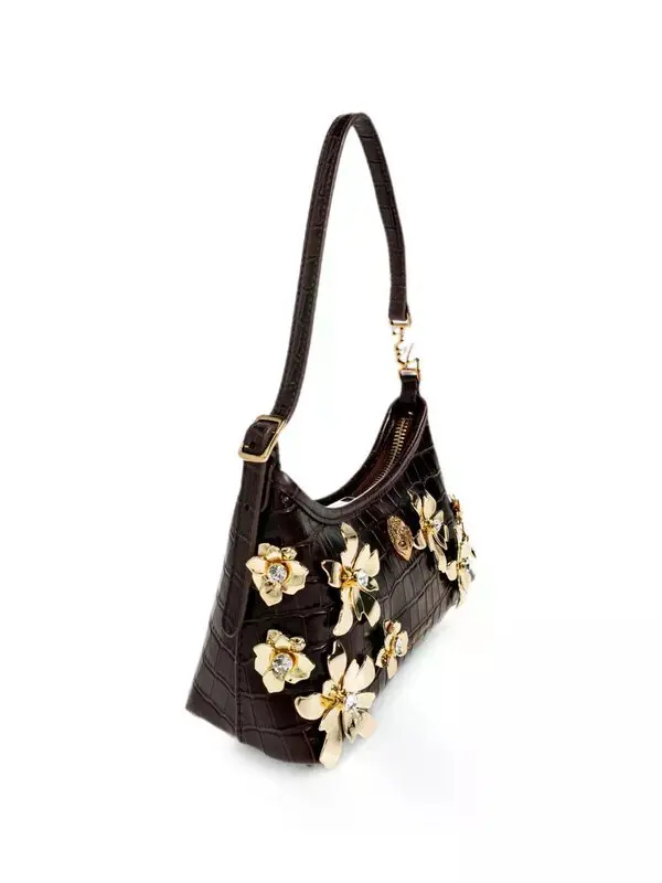 Kurt Geiger Sling Flowers Croc-effect Shoulder Bag