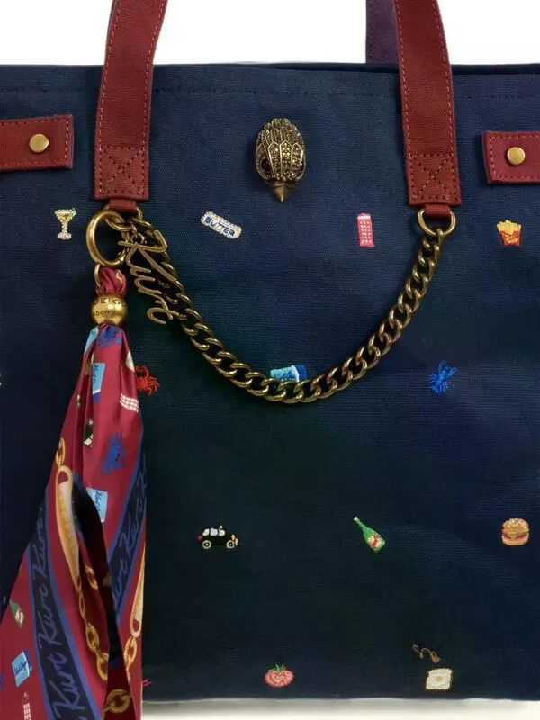 Kurt Geiger Solane Embroidered Canvas Tote Bag