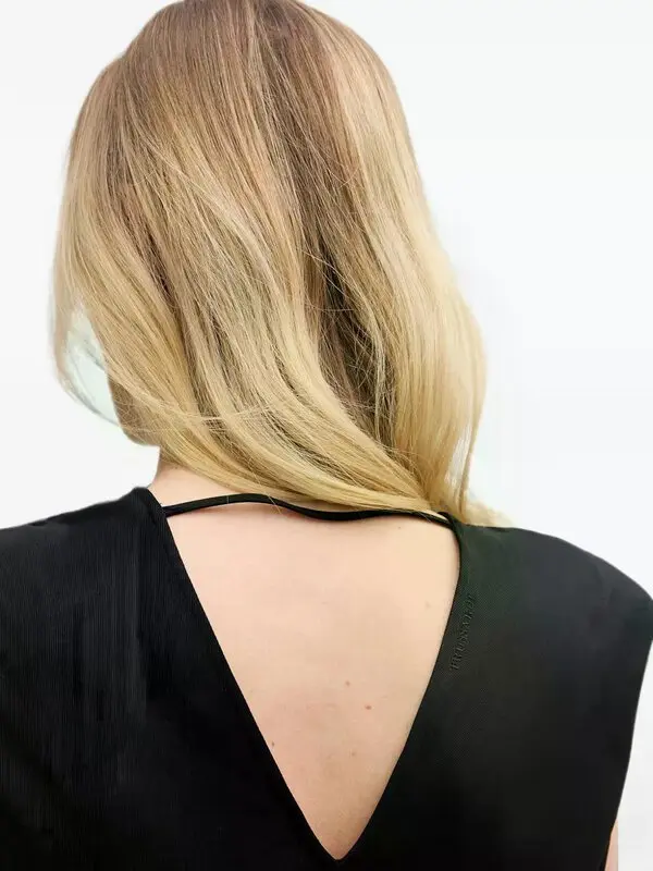TRUSSARDI Padded Shoulder V-neck Top