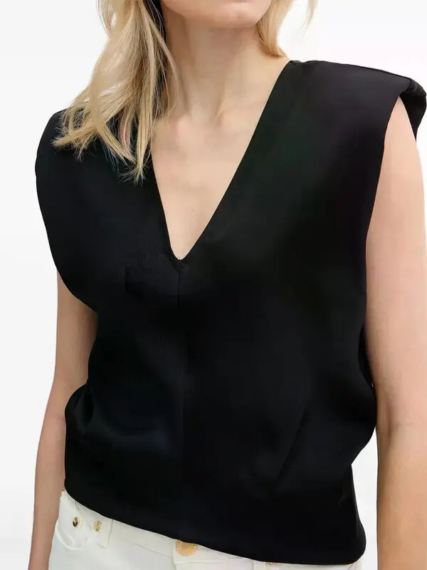 TRUSSARDI Padded Shoulder V-neck Top