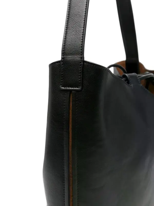 Hereu Riba Leather Bucket Bag - Black