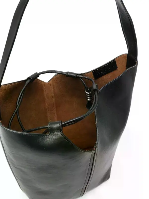 Hereu Riba Leather Bucket Bag - Black