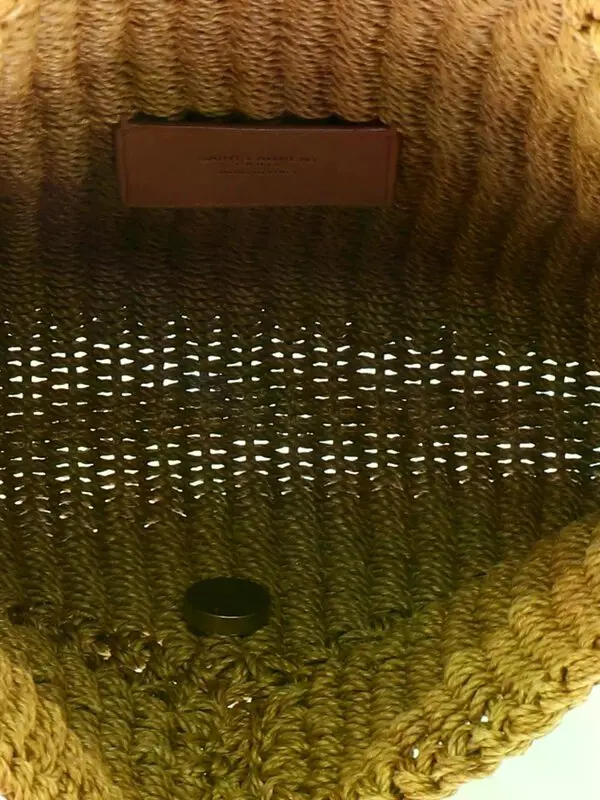 Saint Laurent Cassandre Envelope Raffia Large Clutch Bag