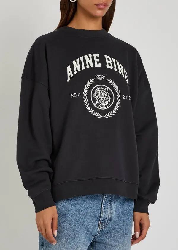 ANINE BING Miles Cotton Logo Sweatshirt
