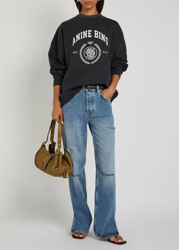 ANINE BING Miles Cotton Logo Sweatshirt