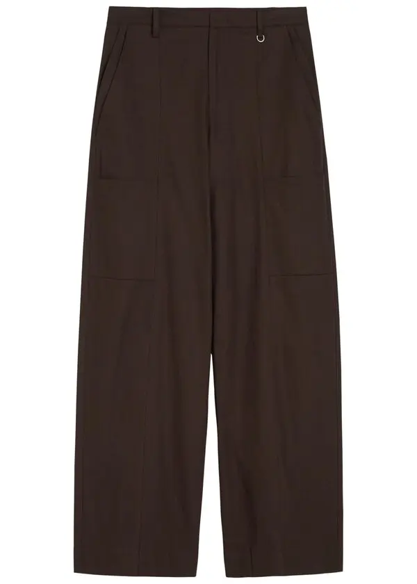 Vince Relaxed Straight-leg Stretch-cotton Trousers - Brown