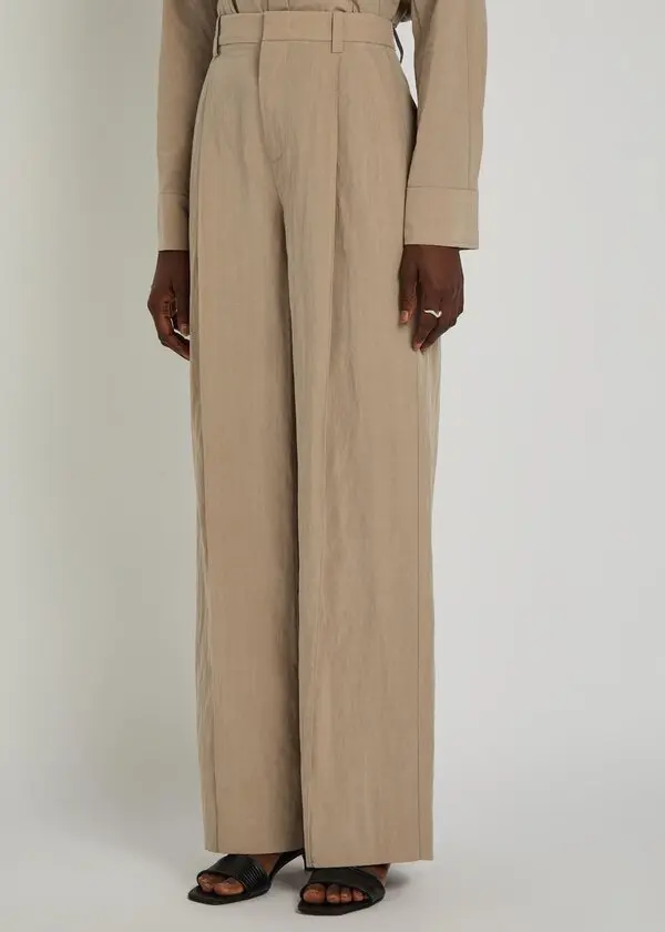 Vince Pleated Wide-leg Woven Trousers