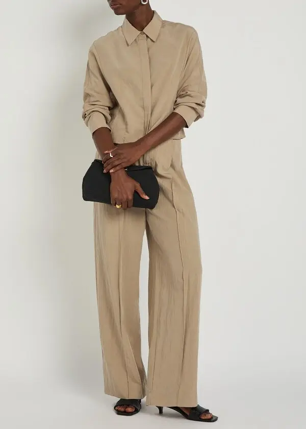 Vince Pleated Wide-leg Woven Trousers