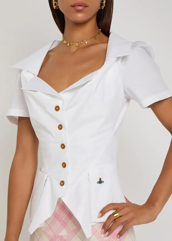 VIVIENNE WESTWOOD Tailored Cotton Poplin Shirt - White