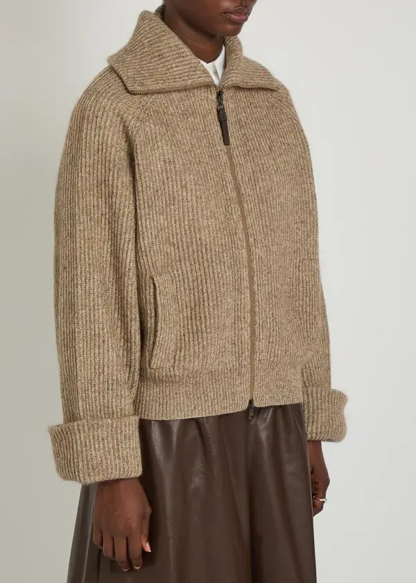 Brunello Cucinelli Metallic-knit Cashmere-blend Cardigan
