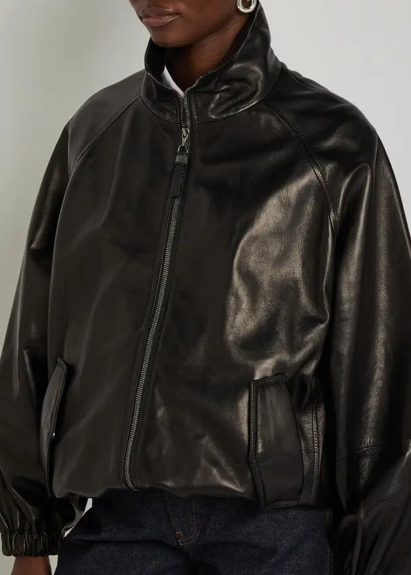 Brunello Cucinelli Funnel-neck Leather Jacket