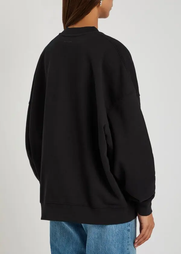 ANINE BING Miles Appliquéd Cotton Sweatshirt