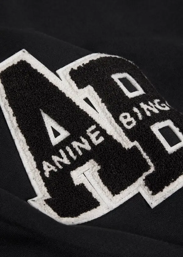 ANINE BING Miles Appliquéd Cotton Sweatshirt