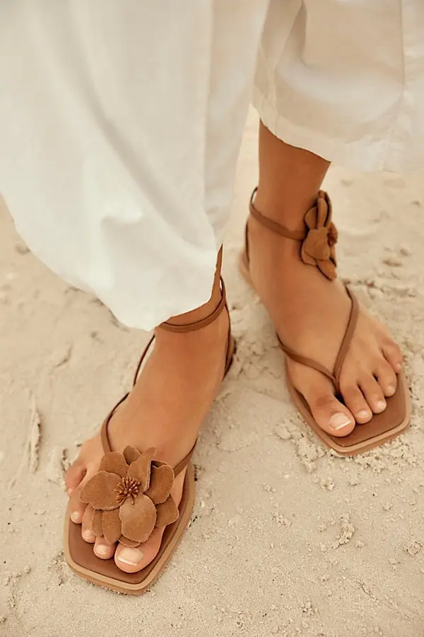 FP COLLECTION Mismatch Magnolia Sandals - Tan Suede