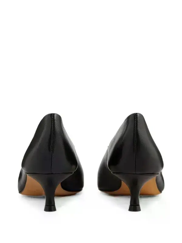 Le Monde Beryl Babouches Leather Heeled Pumps - Black