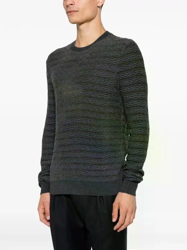 Emporio Armani Textured-knit Crew-neck Sweater