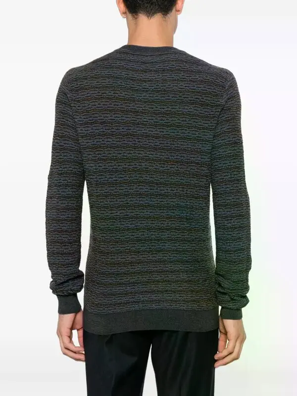 Emporio Armani Textured-knit Crew-neck Sweater