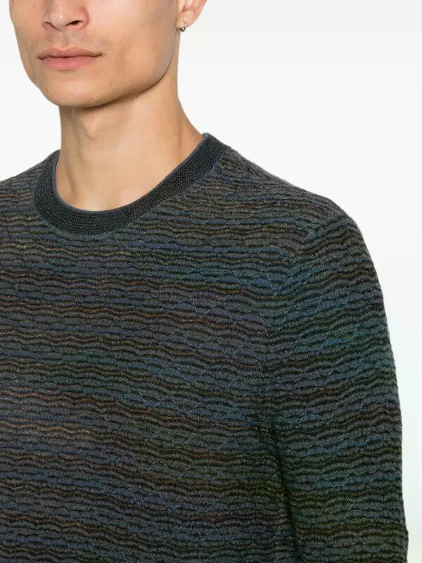 Emporio Armani Textured-knit Crew-neck Sweater
