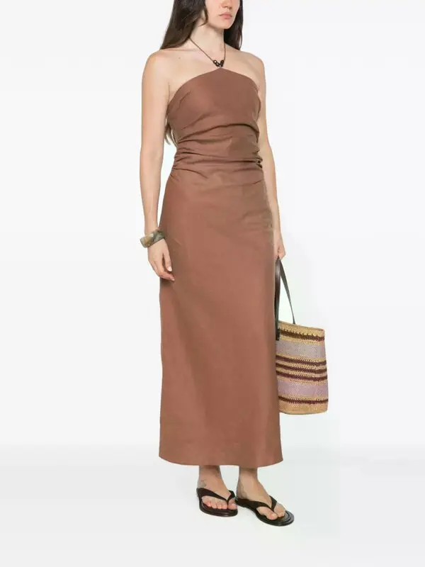 Faithfull The Brand Natalia Beaded Halterneck Midi Dress