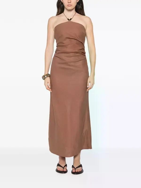 Faithfull The Brand Natalia Beaded Halterneck Midi Dress