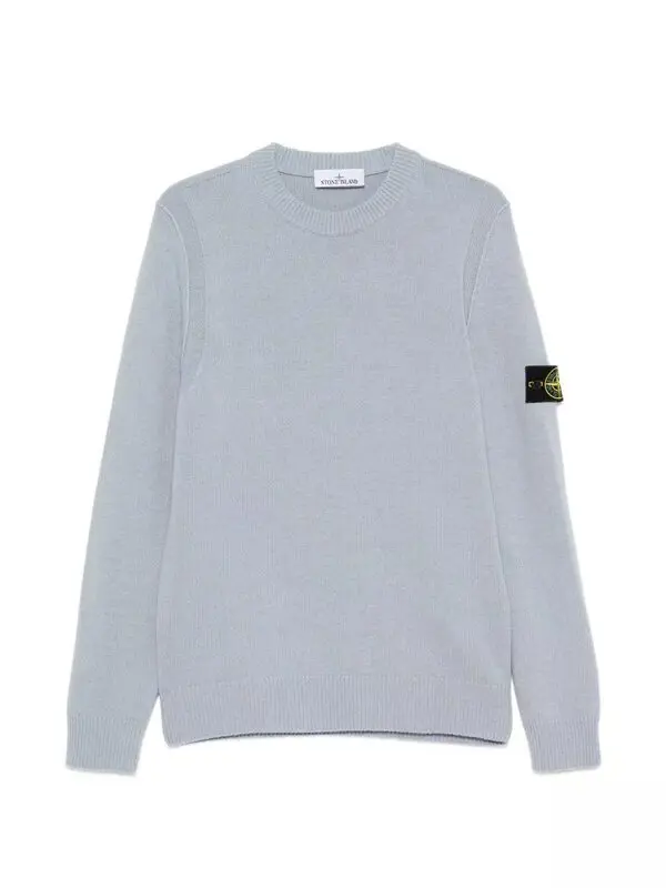 Stone Island Logo-patch Crew-neck Sweater - Blue