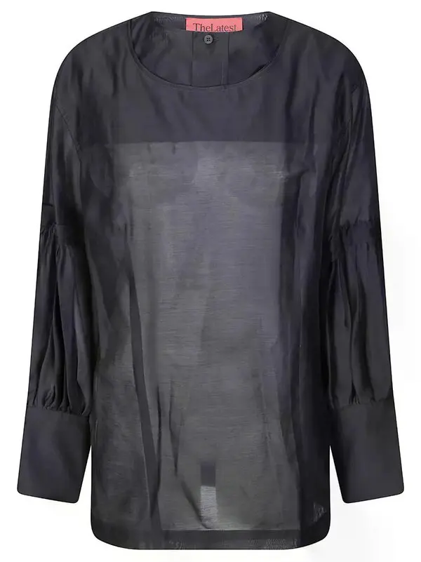 THELATEST Sheer Puff-sleeve Blouse