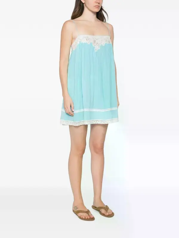 DÔEN Clemente Lace-trim Dress - Blue