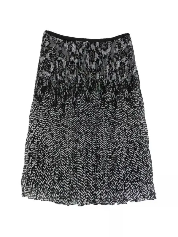 ERMANNO FIRENZE Lace-panelled Pleated Midi Skirt