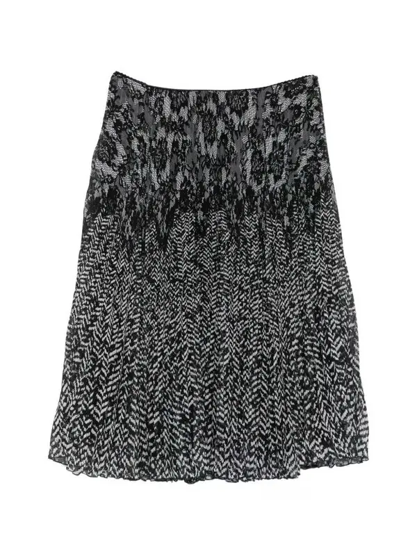 ERMANNO FIRENZE Lace-panelled Pleated Midi Skirt