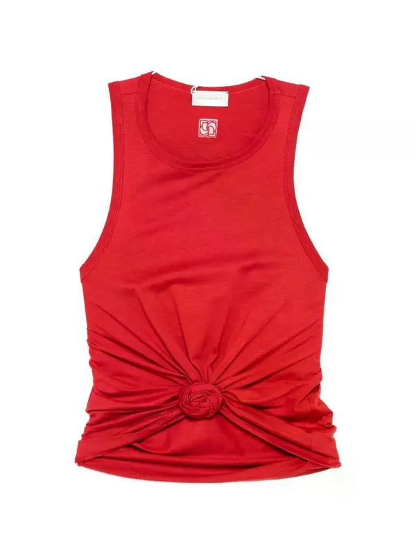 Magda Butrym Cropped Rosette Top - Red