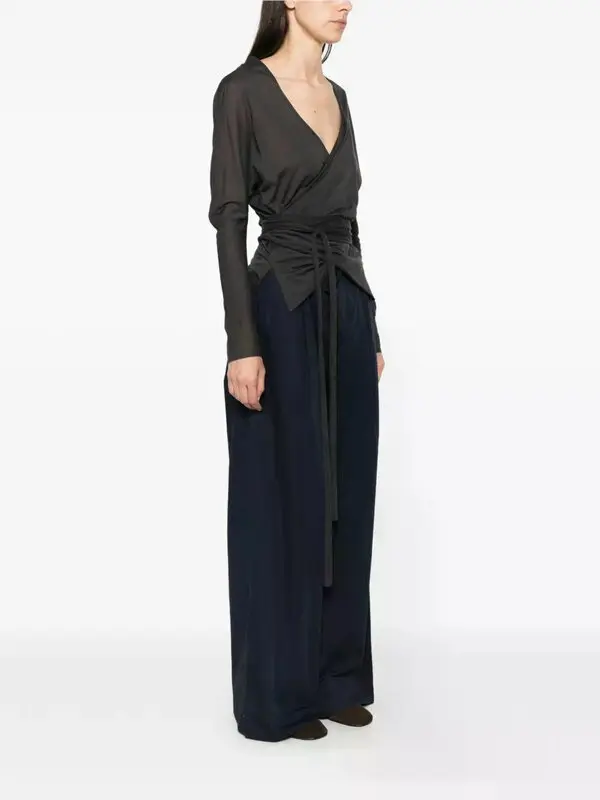 Soeur Wrap-style Blouse - Grey