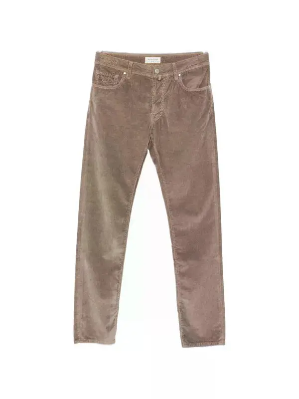 Jacob Cohen Grey Corduroy Effect Straight-leg Trousers - Neutrals
